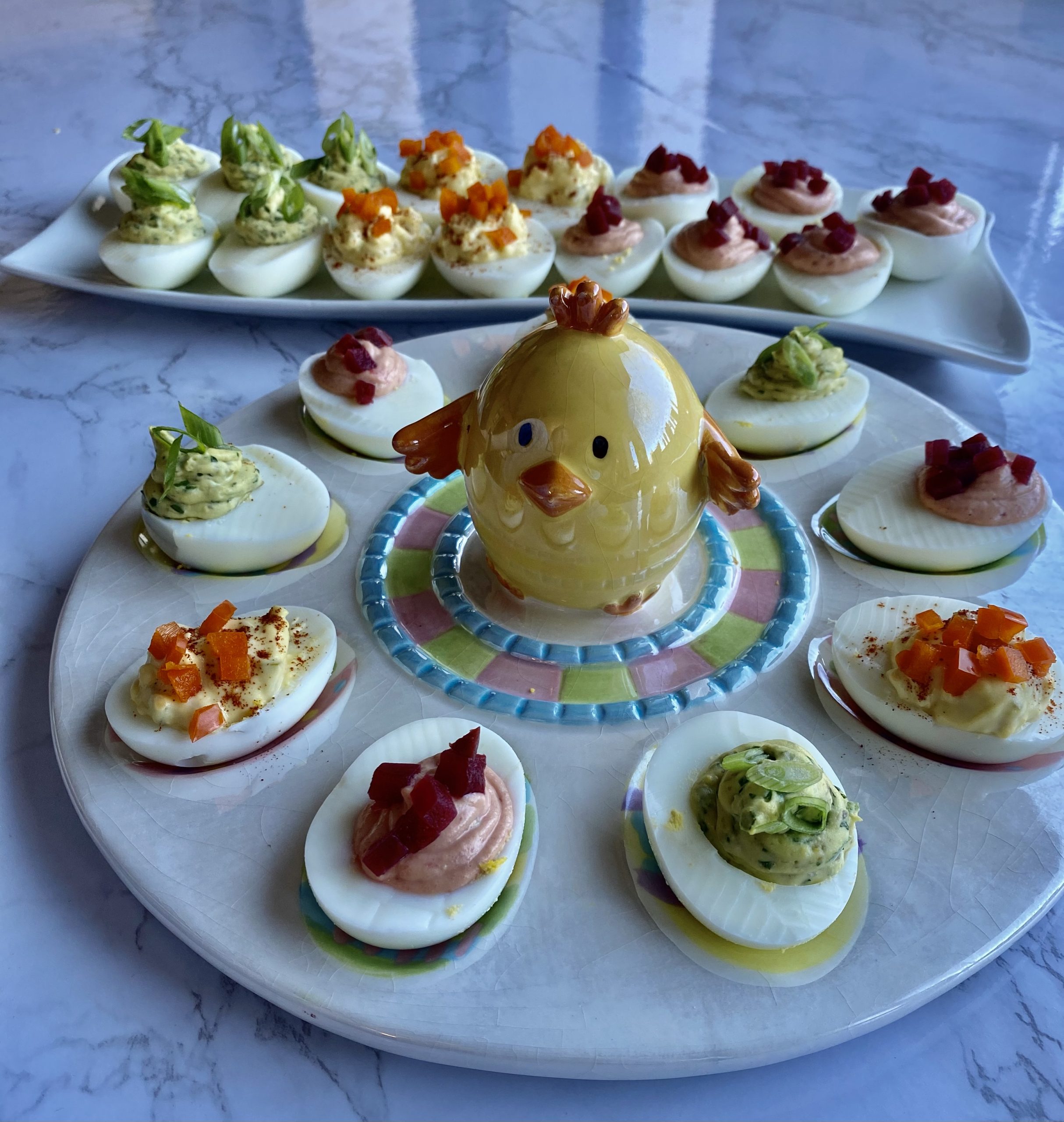 Rainbow Deviled Eggs - LowCarbvana